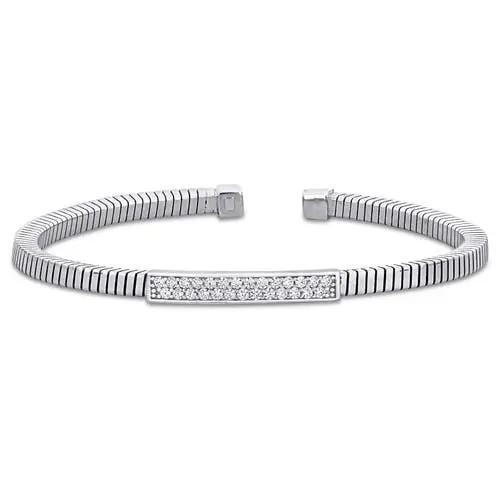 JULIANNA B. Cluster Bar Open Bangle Bracelet - Sterling Silver