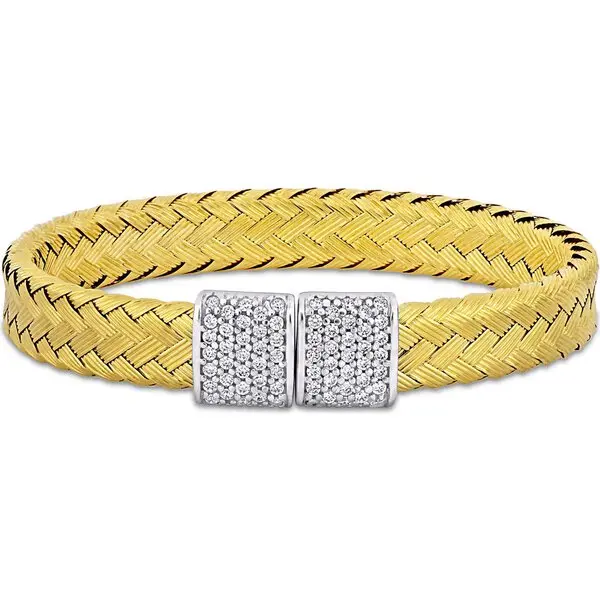 JULIANNA B. Cubic Zirconia Bangle - Yellow-plated