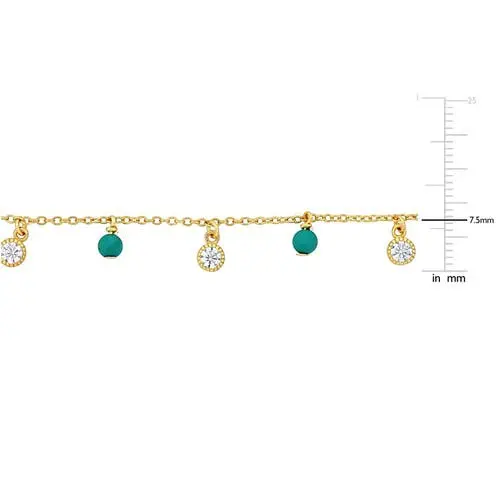 JULIANNA B. Cubic Zirconia & Turquoise Beads Station Necklace