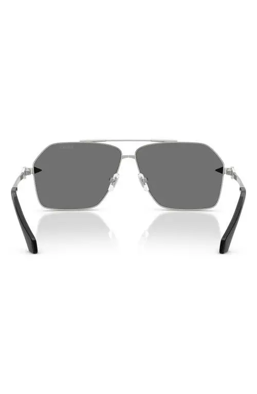 Versace 63mm Pilot Sunglasses - Silver