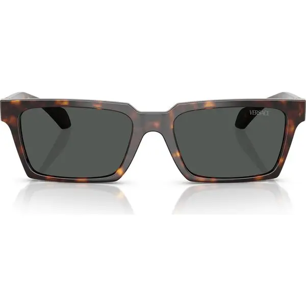 Versace 55mm Rectangular Sunglasses - Havana