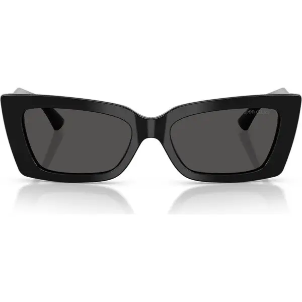 JIMMY CHOO 54mm Cat Eye Sunglasses - Black / Dark Grey