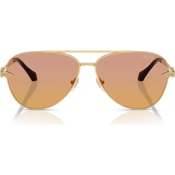 Versace 61mm Pilot Sunglasses - 1002el61 Gold