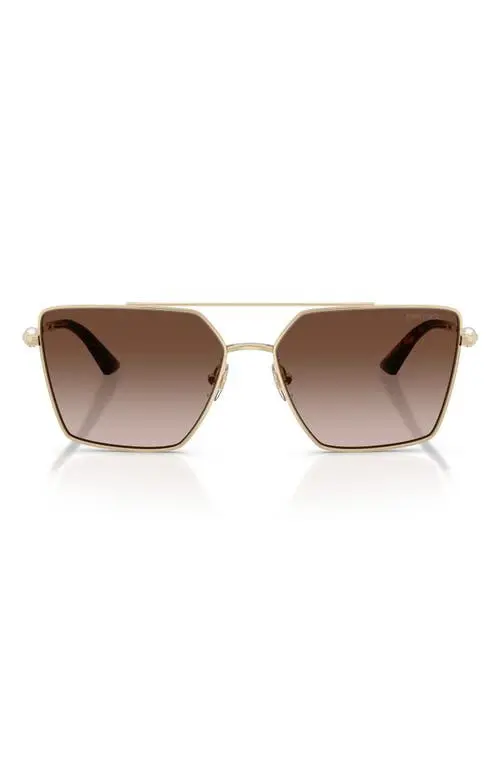 JIMMY CHOO Joss 58mm Square Sunglasses - Pale Gold / Brown Gradient