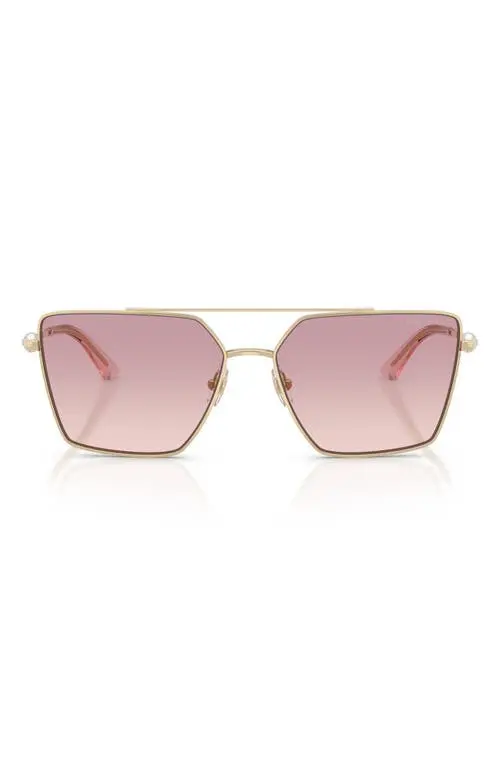 JIMMY CHOO Joss 58mm Square Sunglasses - Pale Gold /pink
