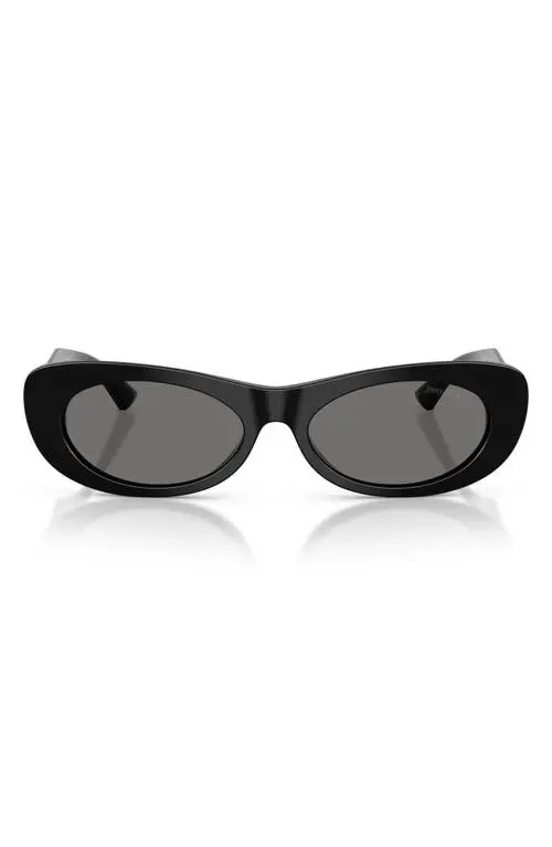 JIMMY CHOO Danny Oval Sunglasses - Black/polar Gray