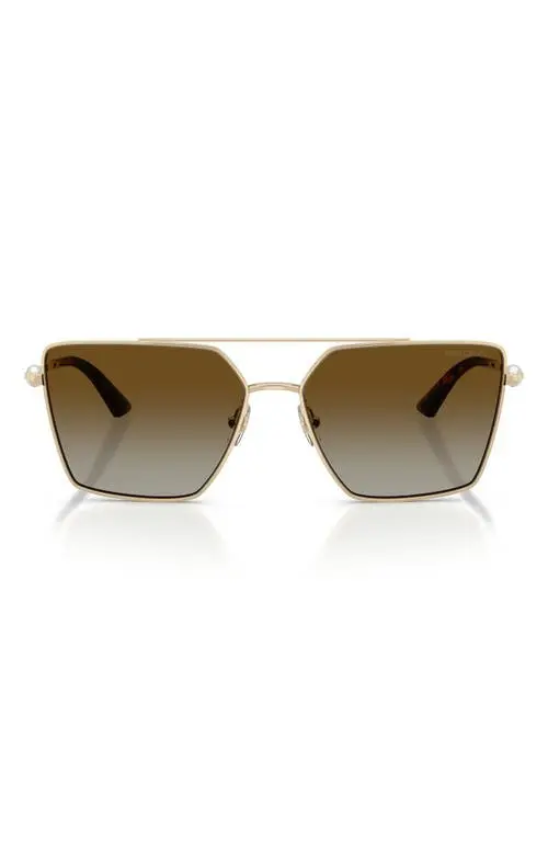 JIMMY CHOO Joss Polarized Square Sunglasses - Pale Gold /polar Brown
