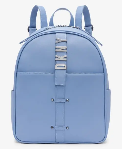 Dkny Backpack With Adjustable Straps - Blue Suede