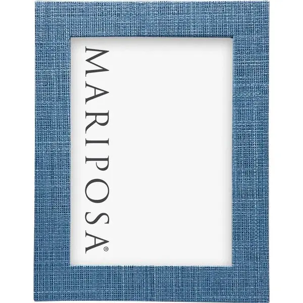 MARIPOSA Grasscloth Textured 5" X 7" Picture Frame - Blue