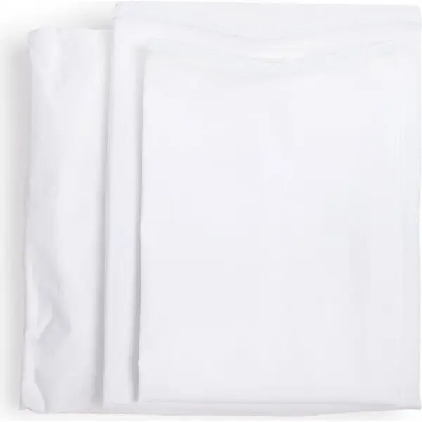 POM POM AT HOME Skylar Cotton Percale Sheet Set - White/ White