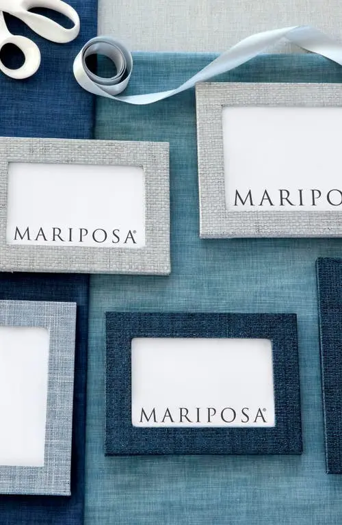 MARIPOSA Grasscloth Textured 4" X 6" Picture Frame - Blue