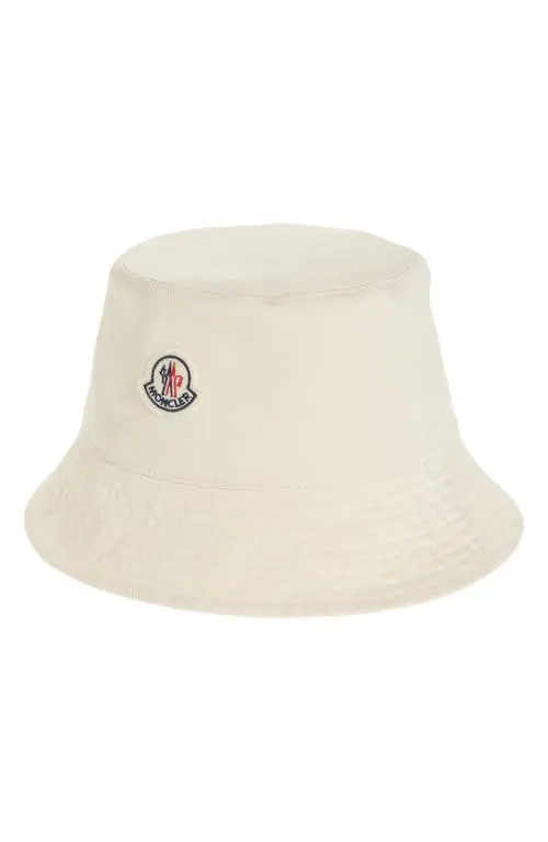 Moncler Logo Patch Bucket Hat - White