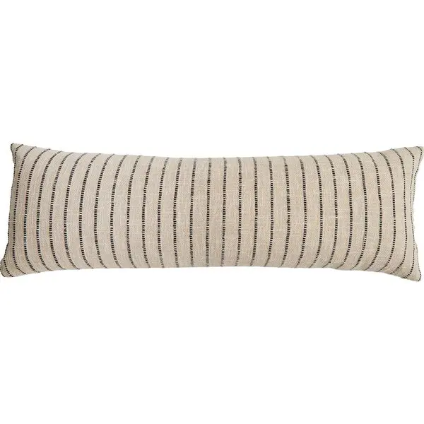 POM POM AT HOME Jojo Lumbar Accent Pillow - Ivory / Charcoal