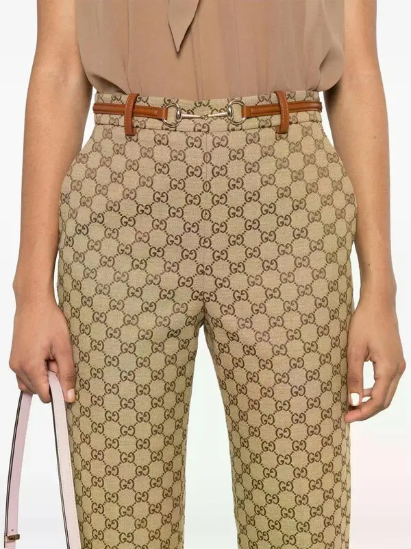 Gucci Gg-canvas Horsebit Trousers