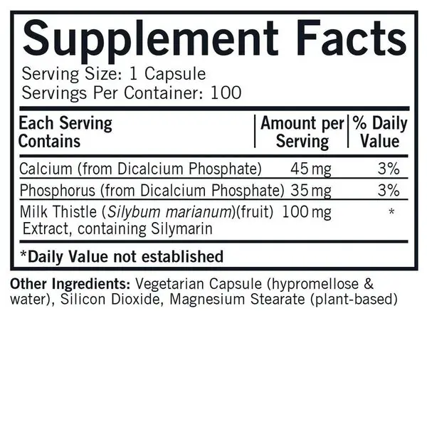 KIRKMAN PROFESSIONAL Milk Thistle 100 Capsules