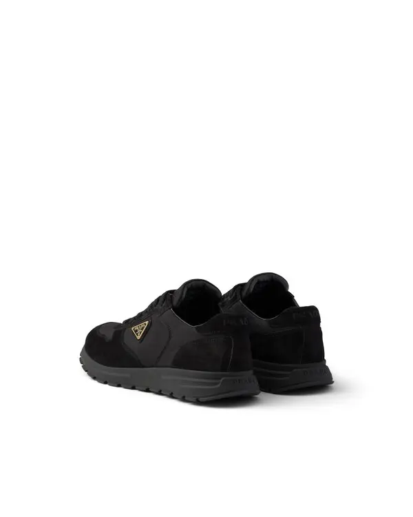 Prada Prax 2.0 Re-nylon And Suede Sneakers - Black