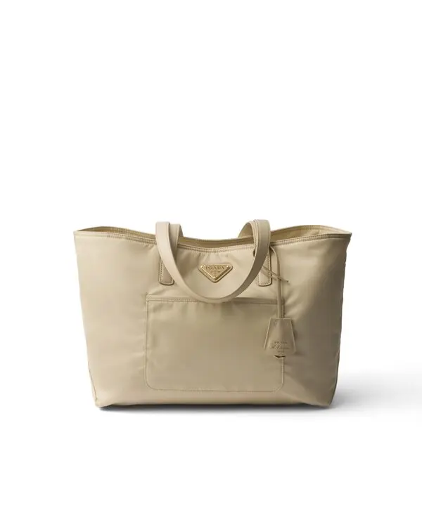 Prada Re-edition 1978 Medium Re-nylon And Saffiano Leather Tote Bag - Neutral