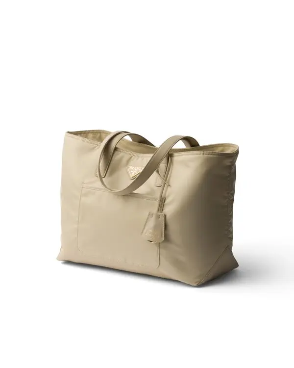 Prada Re-edition 1978 Medium Re-nylon And Saffiano Leather Tote Bag - Neutral