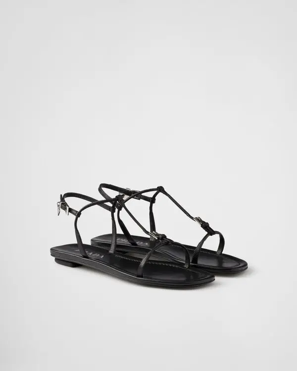 Prada Flat Leather Sandals