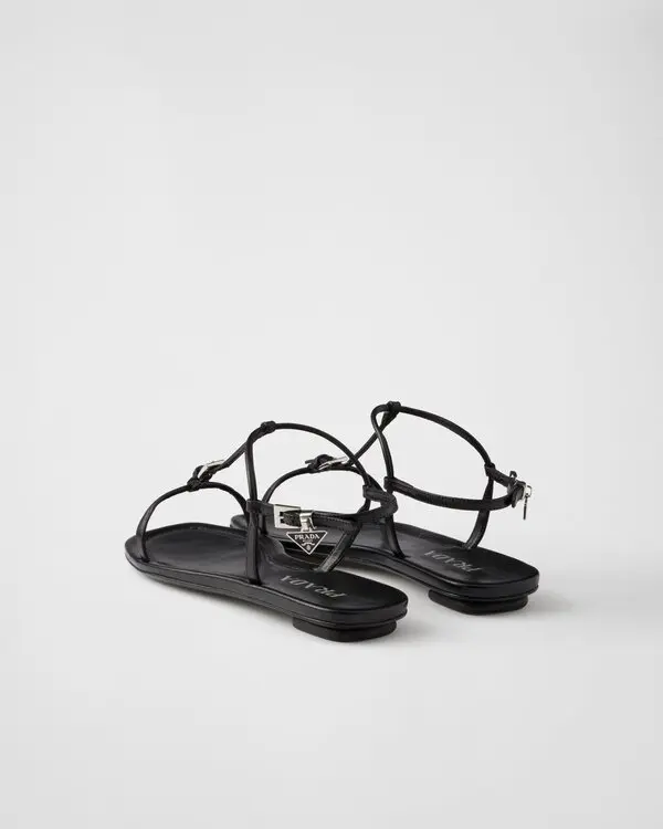Prada Flat Leather Sandals