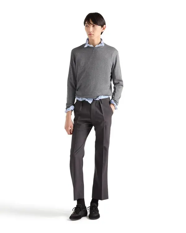 Prada Cashmere And Silk Crew-neck Sweater - Grey