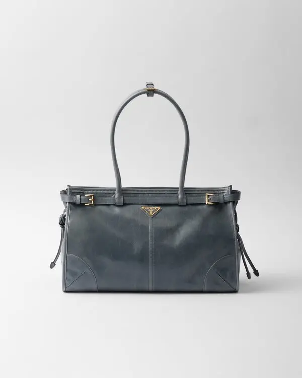 Prada Bonnie Large Leather Handbag - Blue