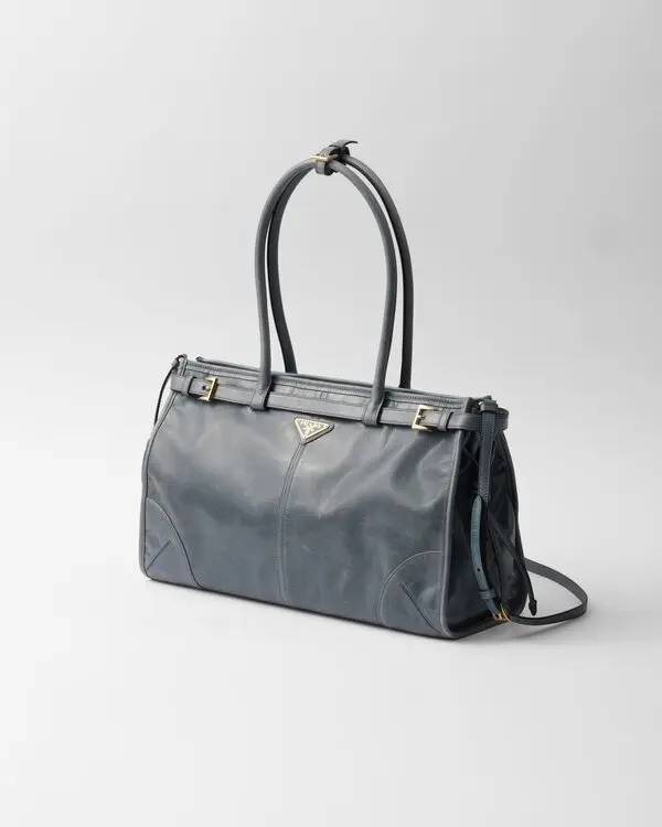 Prada Bonnie Large Leather Handbag - Blue