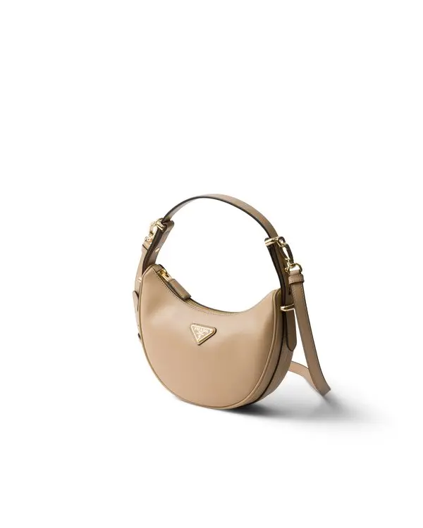 Prada Arqué Small Leather Shoulder Bag - Neutral