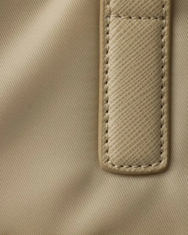 Prada Re-edition 1978 Large Re-nylon And Saffiano Leather Tote Bag - Neutral