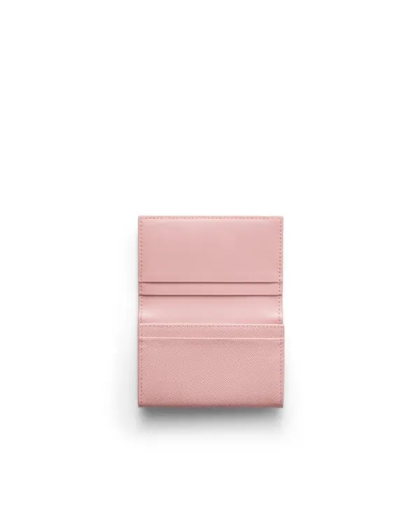 Prada Saffiano Leather Card Holder - Pink