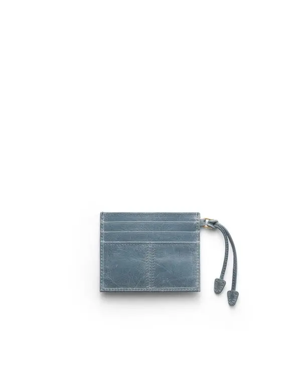 Prada Leather Card Holder - Blue