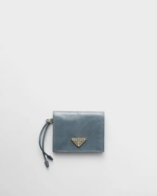Prada Small Leather Wallet - Aviator Blue