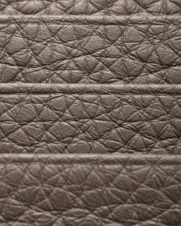 Prada Leather Card Holder - Grey