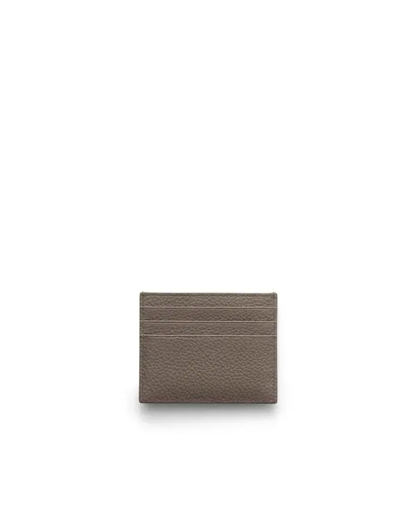 Prada Leather Card Holder - Grey