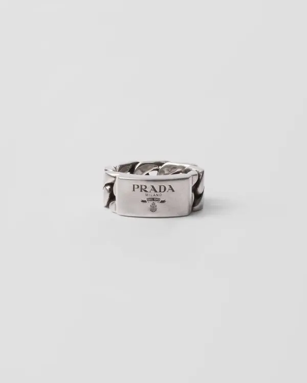 Prada Silver Chain Ring - Antiqued Silver
