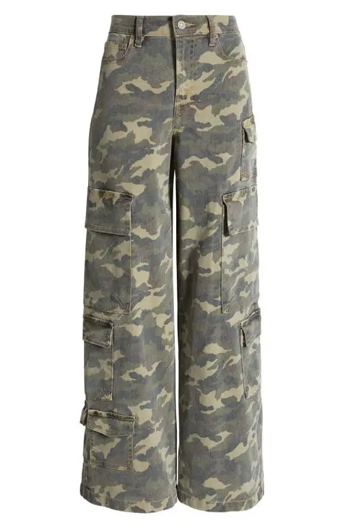 HIDDEN JEANS Camo Wide Leg Cargo Pants