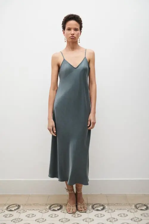silk laundry 90s silk slip dress Silk Laundry 90s Slip Dress - Fibonacci Off White main image 1