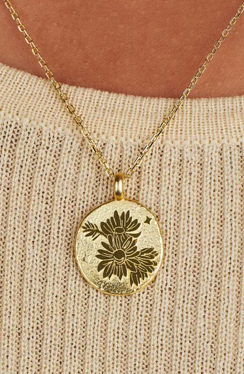 LITTLE SKY STONE Birth Flower Necklace - Daisy / April
