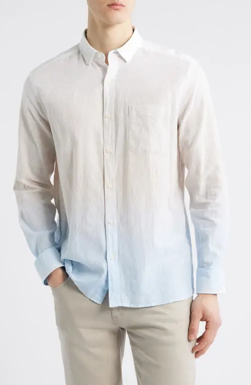 Johnston & Murphy Ombré Linen & Cotton Button-up Shirt