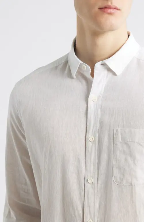 Johnston & Murphy Ombré Linen & Cotton Button-up Shirt