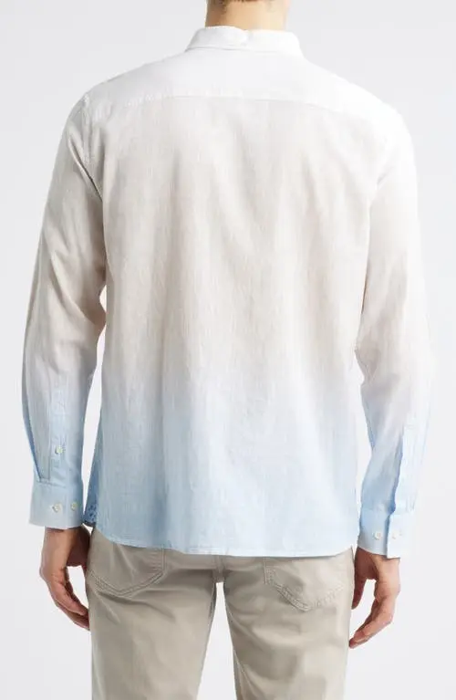 Johnston & Murphy Ombré Linen & Cotton Button-up Shirt