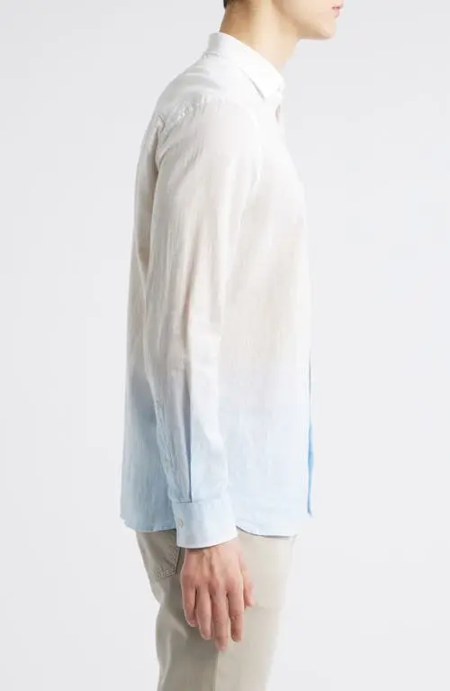 Johnston & Murphy Ombré Linen & Cotton Button-up Shirt
