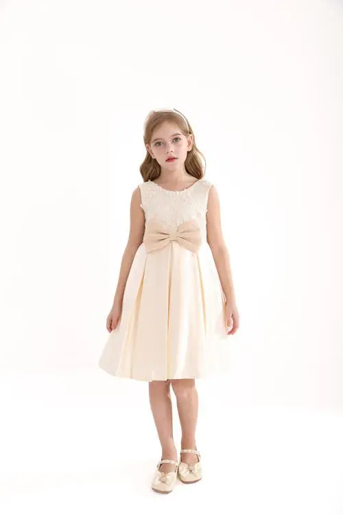 TULLEEN Hampton Embroidered Dress - Champagne