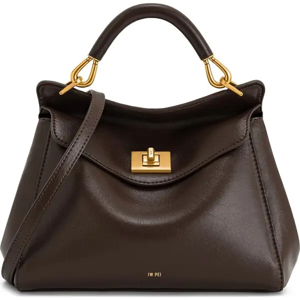 Jw Pei Lucia Faux Leather Top Handle Bag - Dark Brown