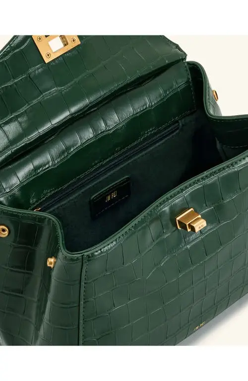 Jw Pei Lucia Faux Leather Top Handle Bag - Green Croc