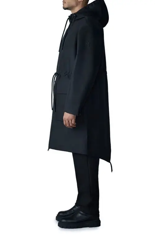 Mackage Broden-z Long Hooded Raincoat - Black-trench