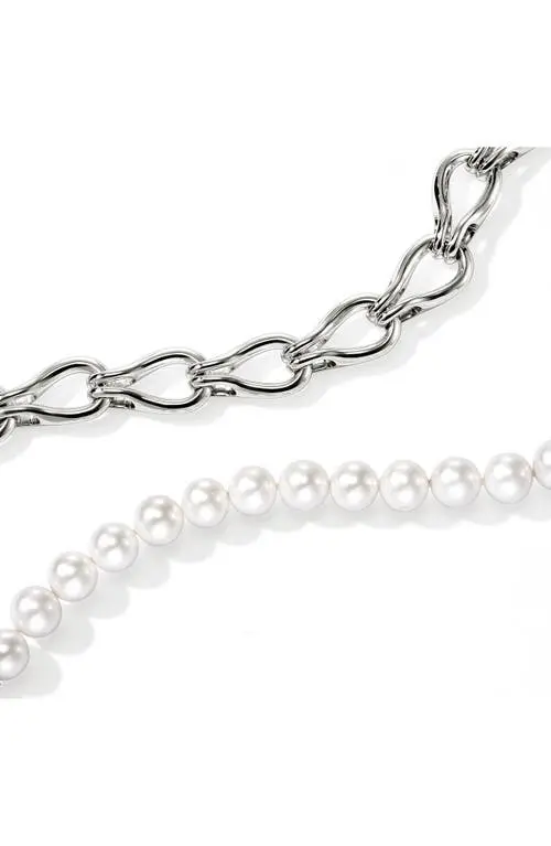 John Hardy Surf Necklace With Pearl - Silver