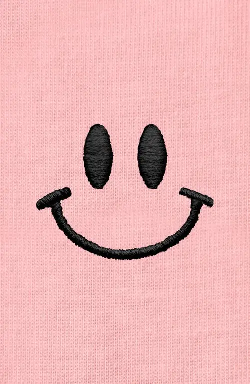 DALIX Smile Face Jersey T-shirt - Pink