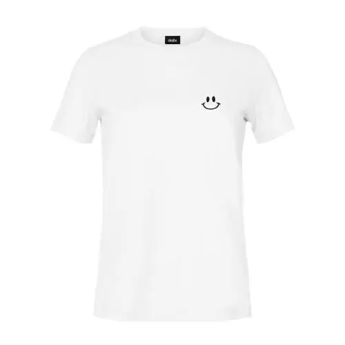 DALIX Smile Face Jersey T-shirt - White