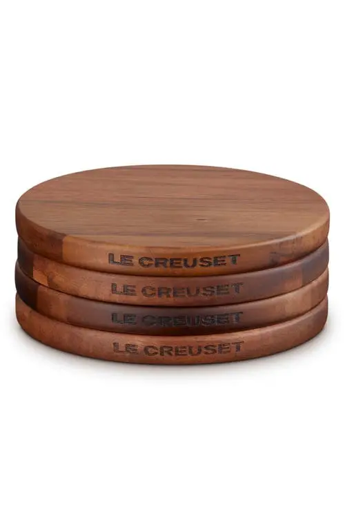 LE CREUSET Set Of 4 Magnetic Acacia Trivets - Wood